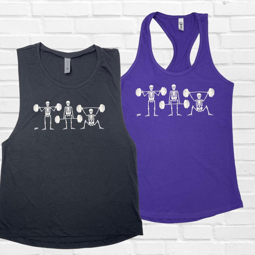 Skeleton Powerlifting Tank: Gym Workout Top - Etsy