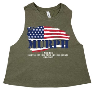 Murph Crop Top, USA Crop Tank, Gym Workout Tank, Athletic Shirt, Sports ...