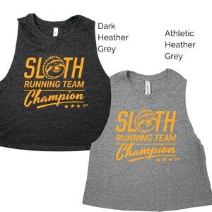 Sloth Running Shirt, Crossfit Crop Top, Runner Tank Top, Sloth Running ...