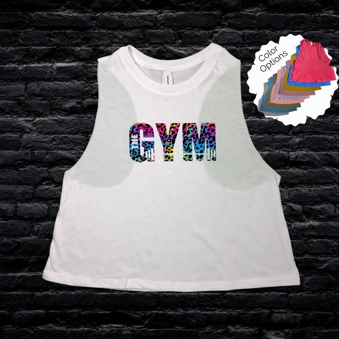 Gym Crop Top, Leopard Cropped Top, Rainbow Tank, Gym Workout Tank ...
