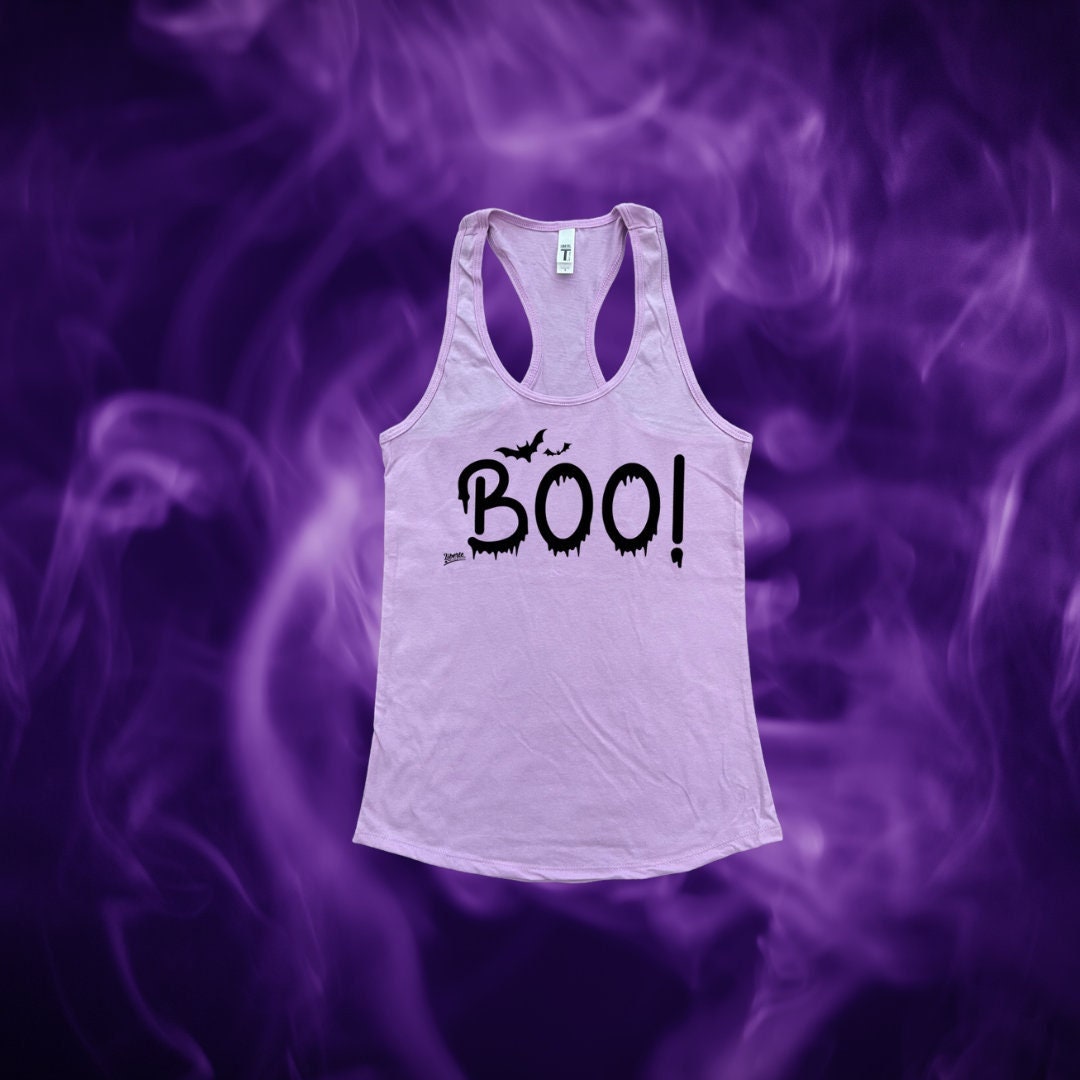 Boo Tank Top Bats Tank Halloween Fitness Outfit Halloween - Etsy