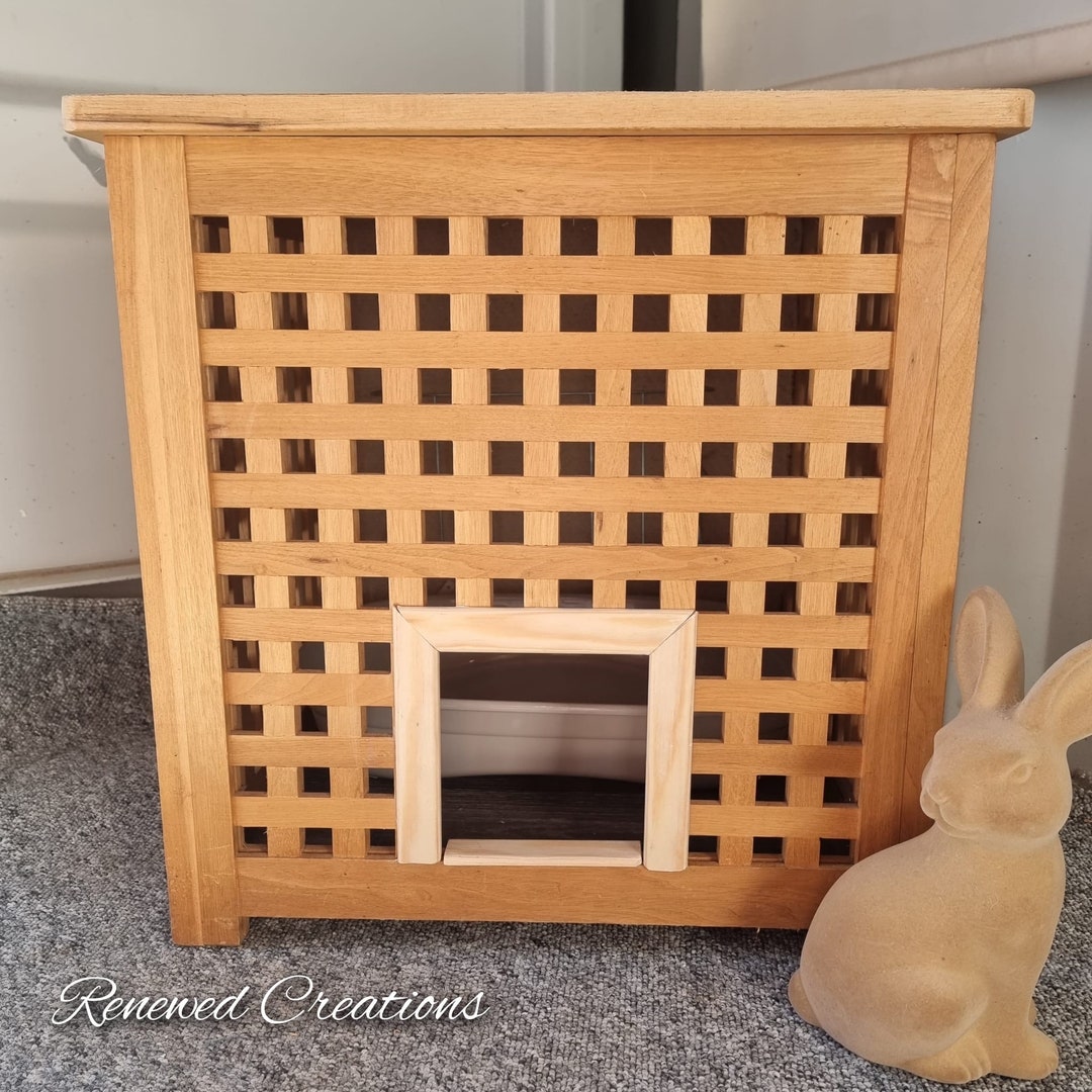 House Bunny Hay Rack & Litter Tray. Indoor Rabbit Feeder Rack. House ...
