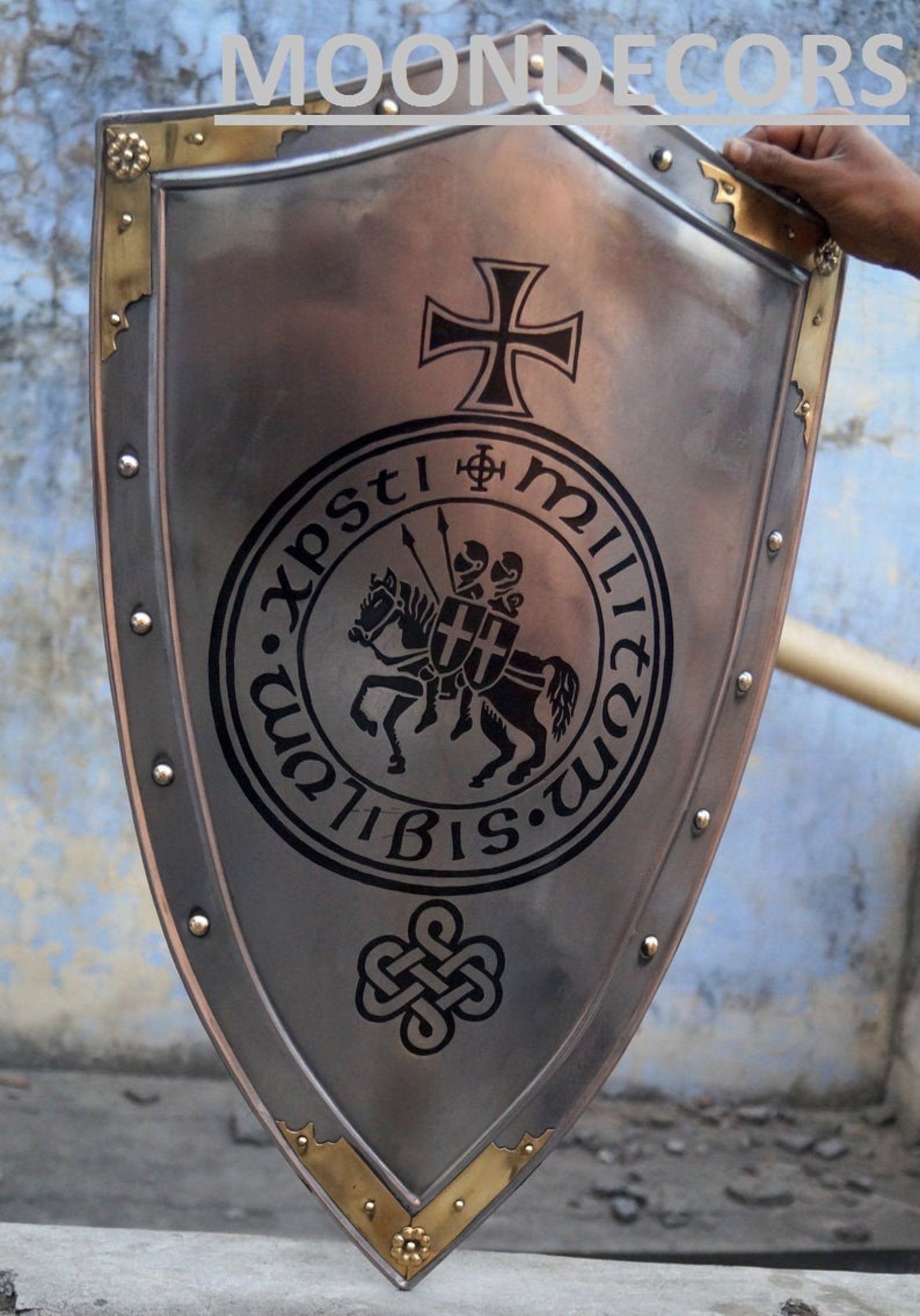 Medieval Knight Shield All Metal 30 Inch Handcrafted Battle | Etsy