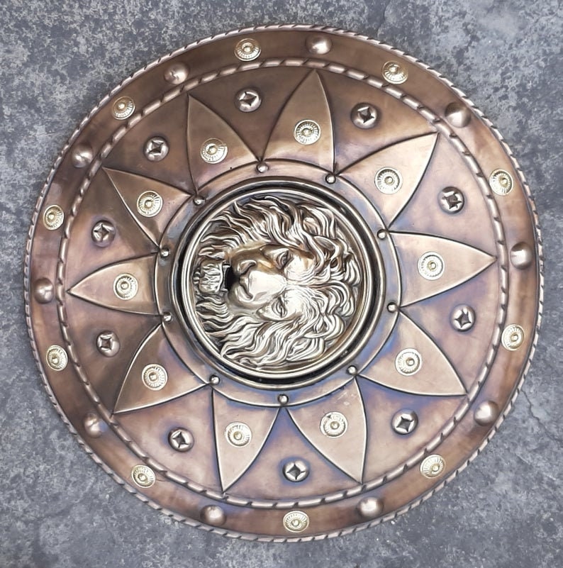 Lion Face Round Shield Medieval Iron Shield Knight Armor - Etsy