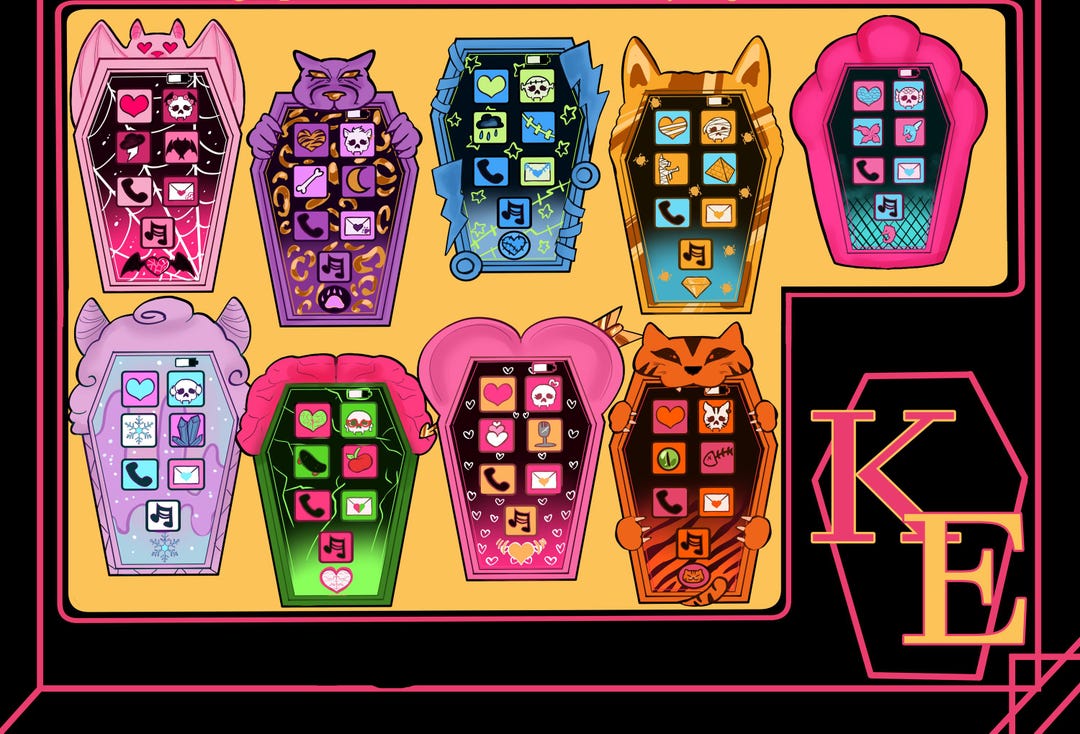 Monster High Icoffin Phone Charms - Etsy UK