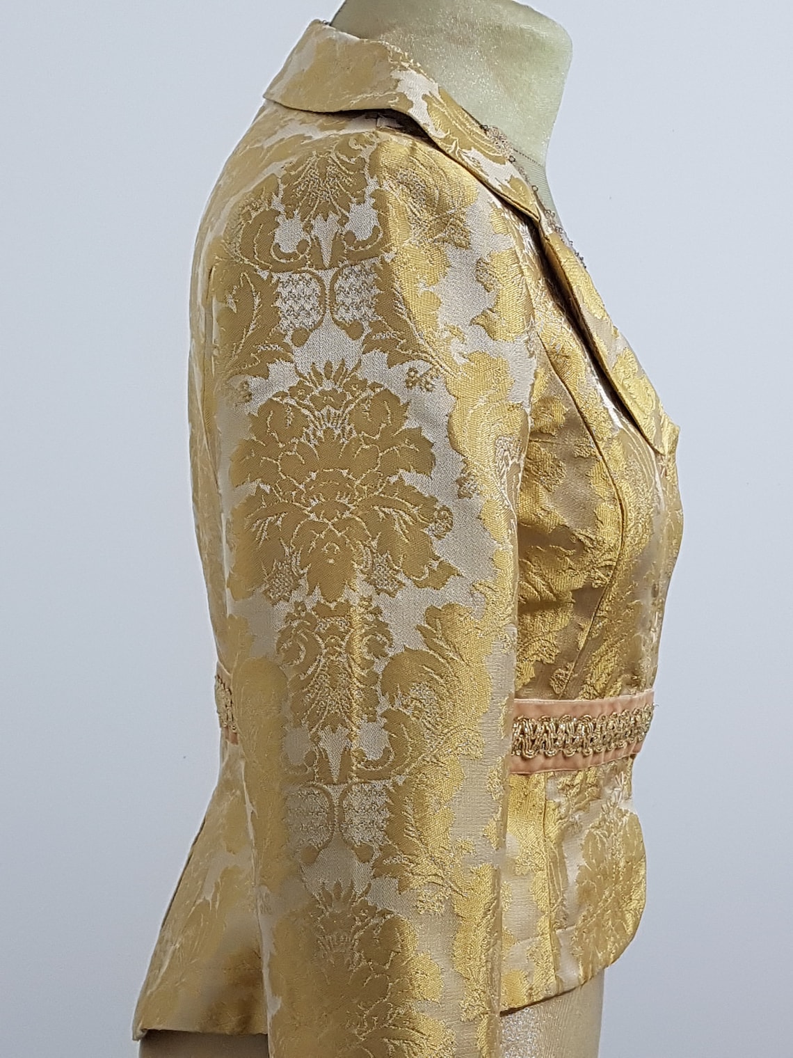 Vintage Victorian jacket gold brocade jacquard silk baroque | Etsy