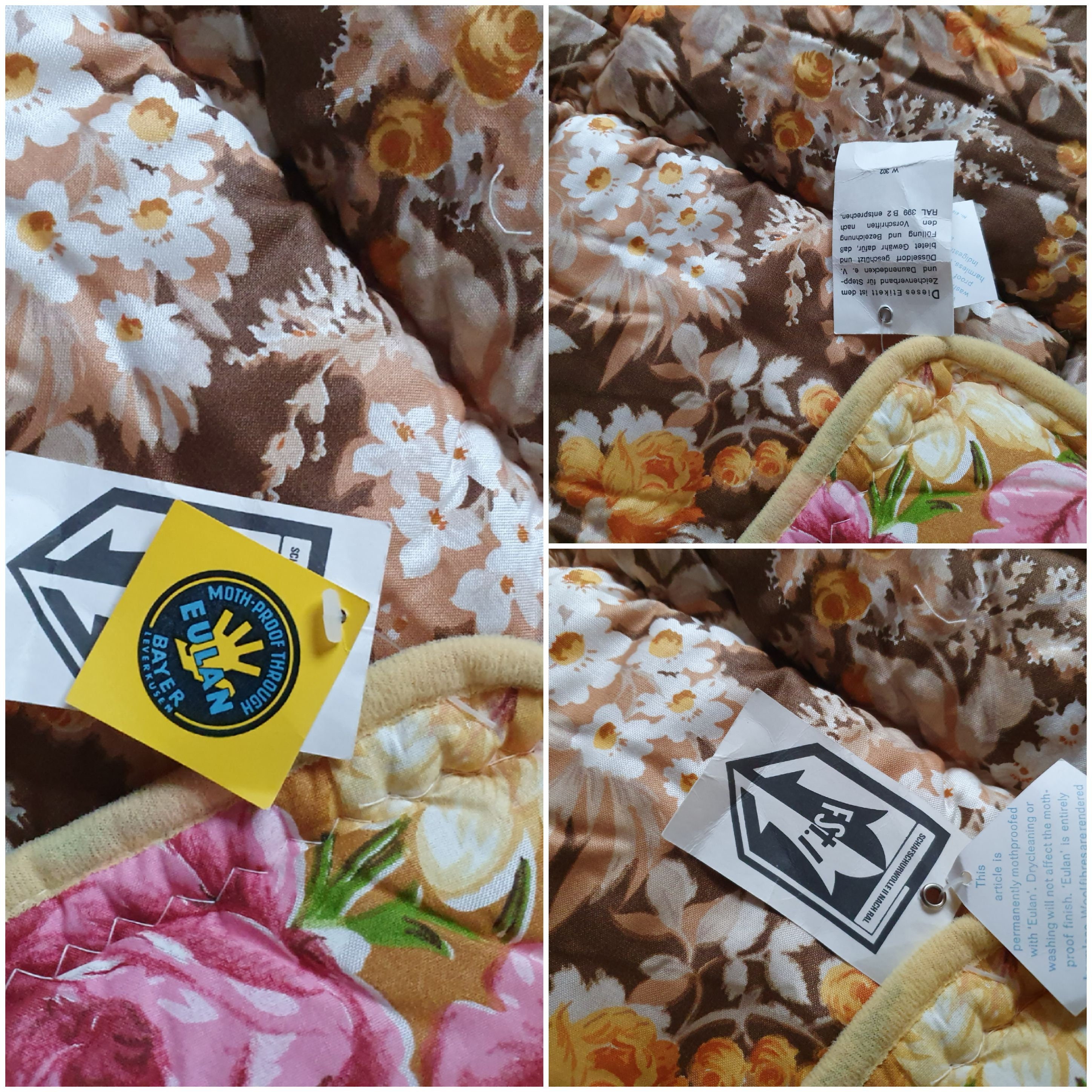 Vintage 60s/70s Wool Quilt Certificate Cotton Rose Quilt - Etsy