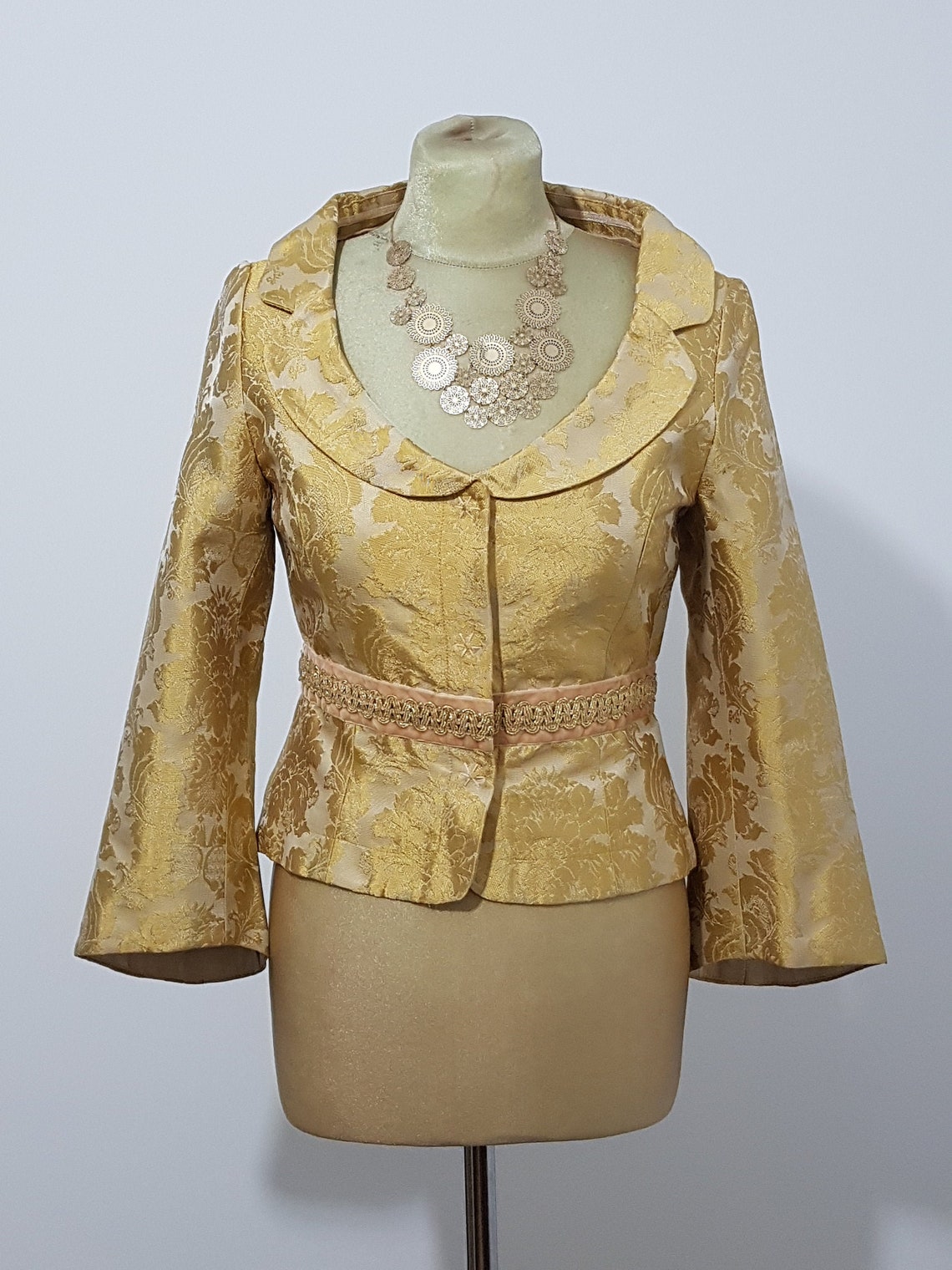 Vintage Victorian jacket gold brocade jacquard silk baroque | Etsy