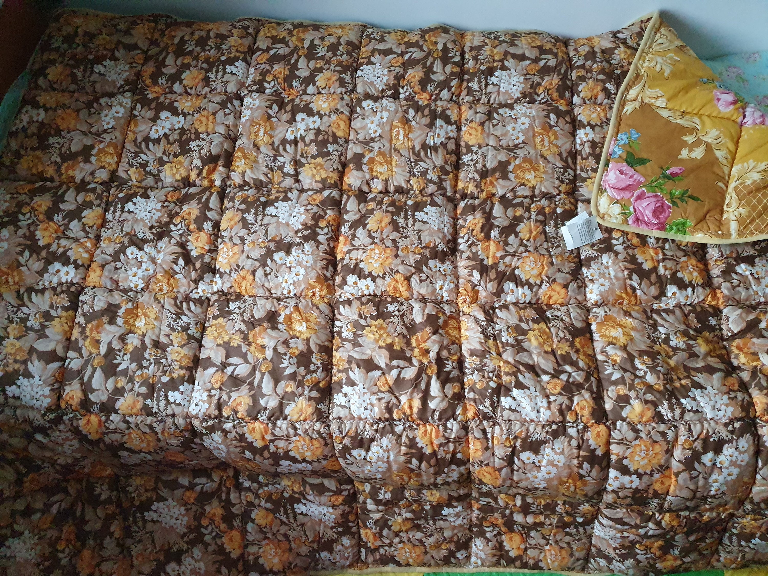 Vintage 60s/70s Wool Quilt Certificate Cotton Rose Quilt - Etsy