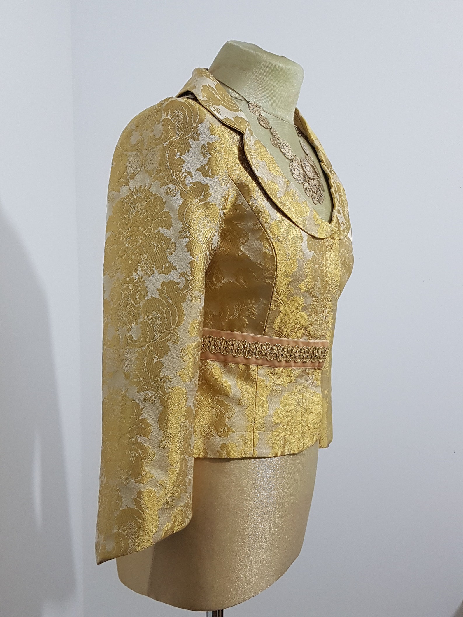 Vintage Victorian jacket gold brocade jacquard silk baroque | Etsy