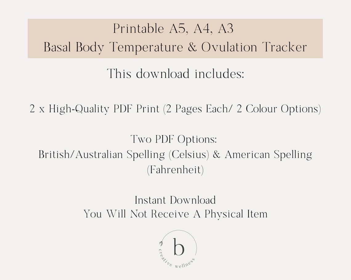 Printable Basal Body Temperature & Ovulation / Fertility / Pregnancy ...
