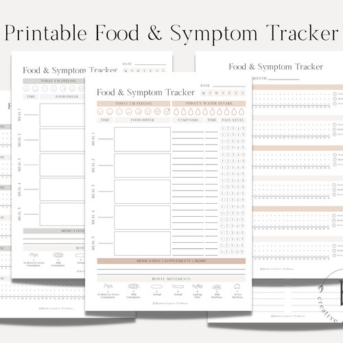 Printable Food & Symptom Tracker Digital Food Sensitivity - Etsy