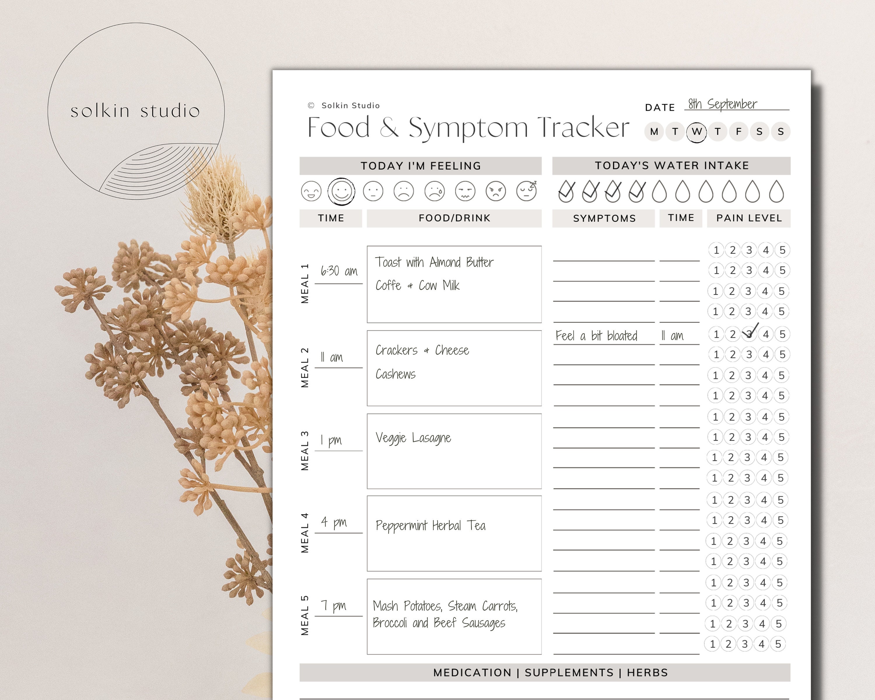 Printable Food & Symptom Tracker Digital Food Sensitivity - Etsy