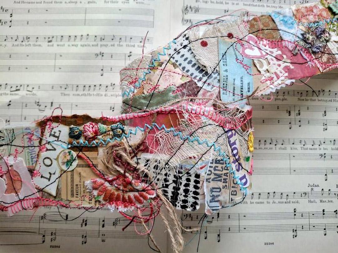 Loaded Artsy Snippet Roll. Handmade Snippet Ribbon Strip. Collage Paper ...