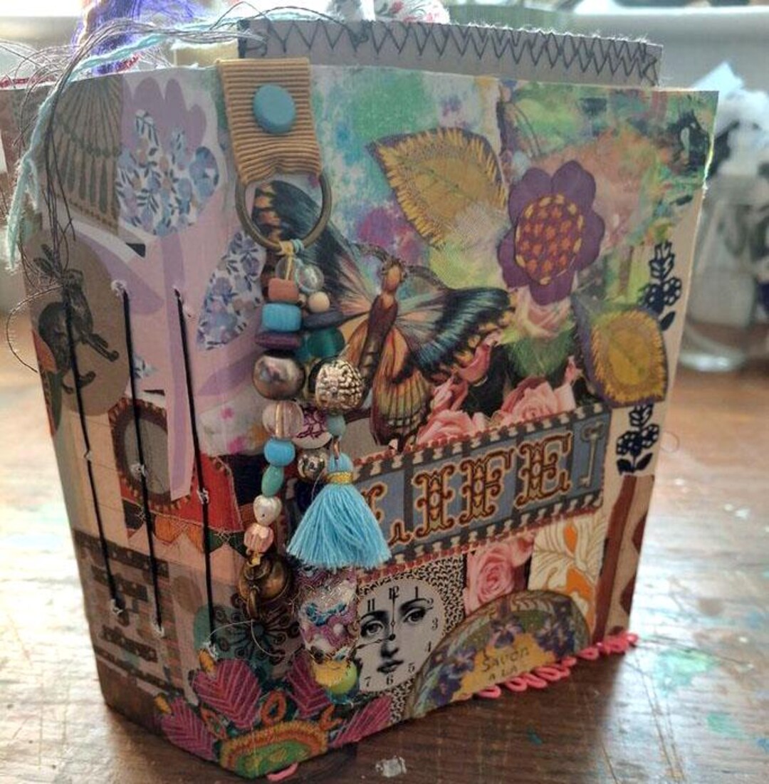 Eclectic Huge Chunky Journal. 156 Pages. Bright Journal. Junk / Art ...