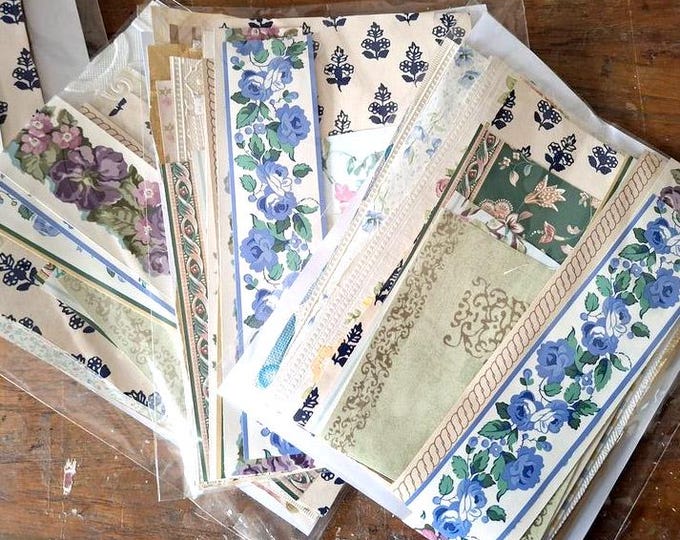 100 Paper Scraps. Collage Pack. Ephemera, Magazine, Hand Painted Papers ...