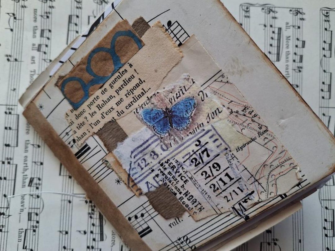 Mini Junk Journal. Handmade Small Square Fun Journal. 80 Pages. - Etsy