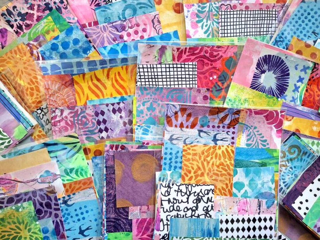 Hand Painted Art Papers. Collage Pack. Ephemera. Paper Scraps. - Etsy