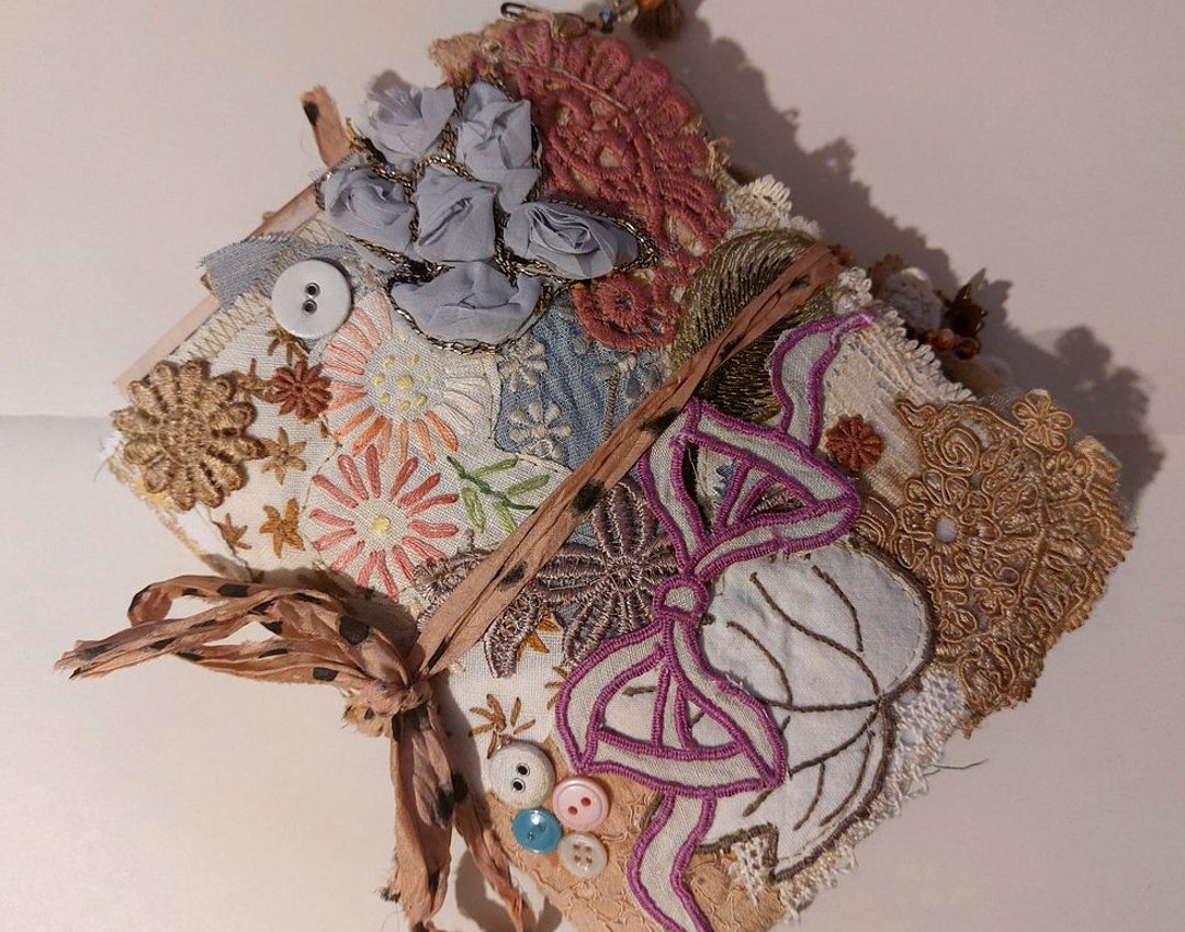 Square Journal. Vintage and Grunge Style Journal. Handmade Junk Journal ...