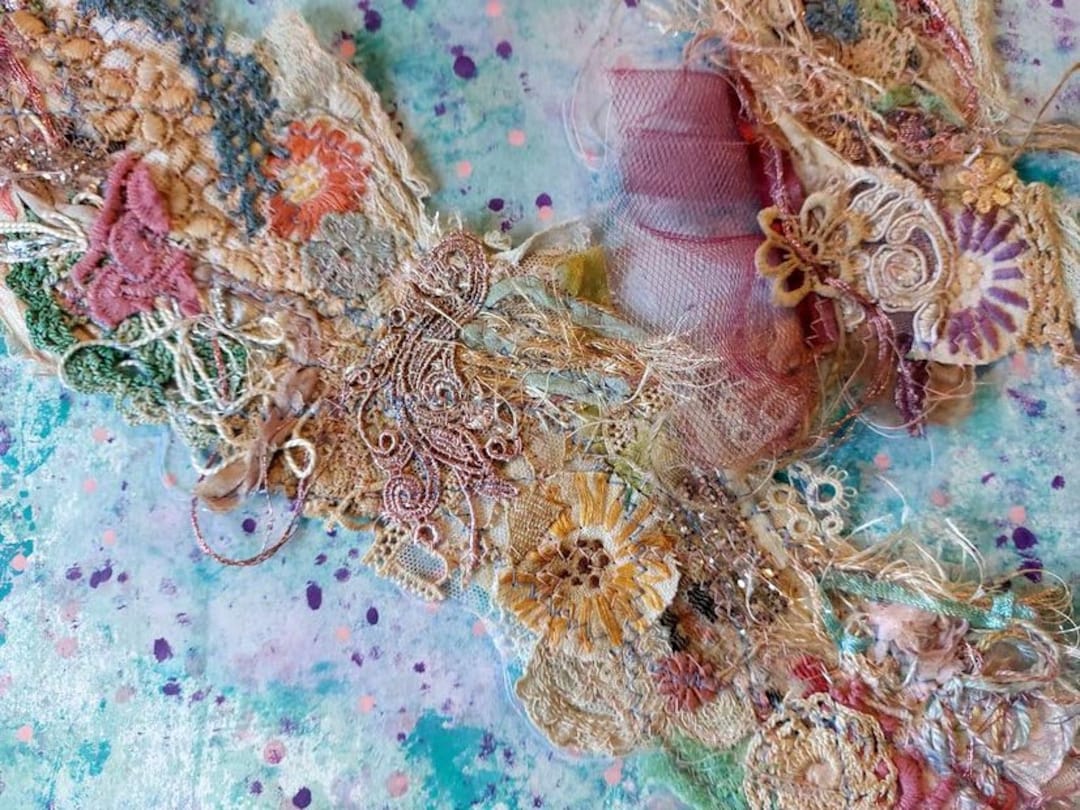 Textured Art Ribbon. Snippet Ribbon. Beautiful Handmade Artisan Trim ...