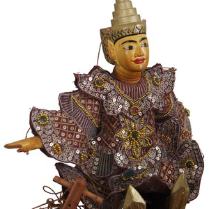 Vintage Burmese Tha Gyar Min Myanmar Puppet Yoke Marionette Doll 15" - Etsy