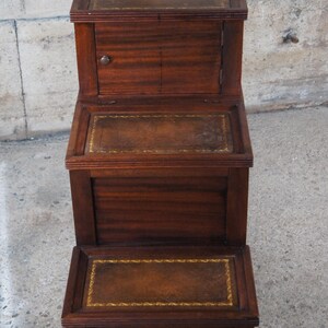 Antique English Regency Mahogany Bedside Stair Step Commode Nightstand ...