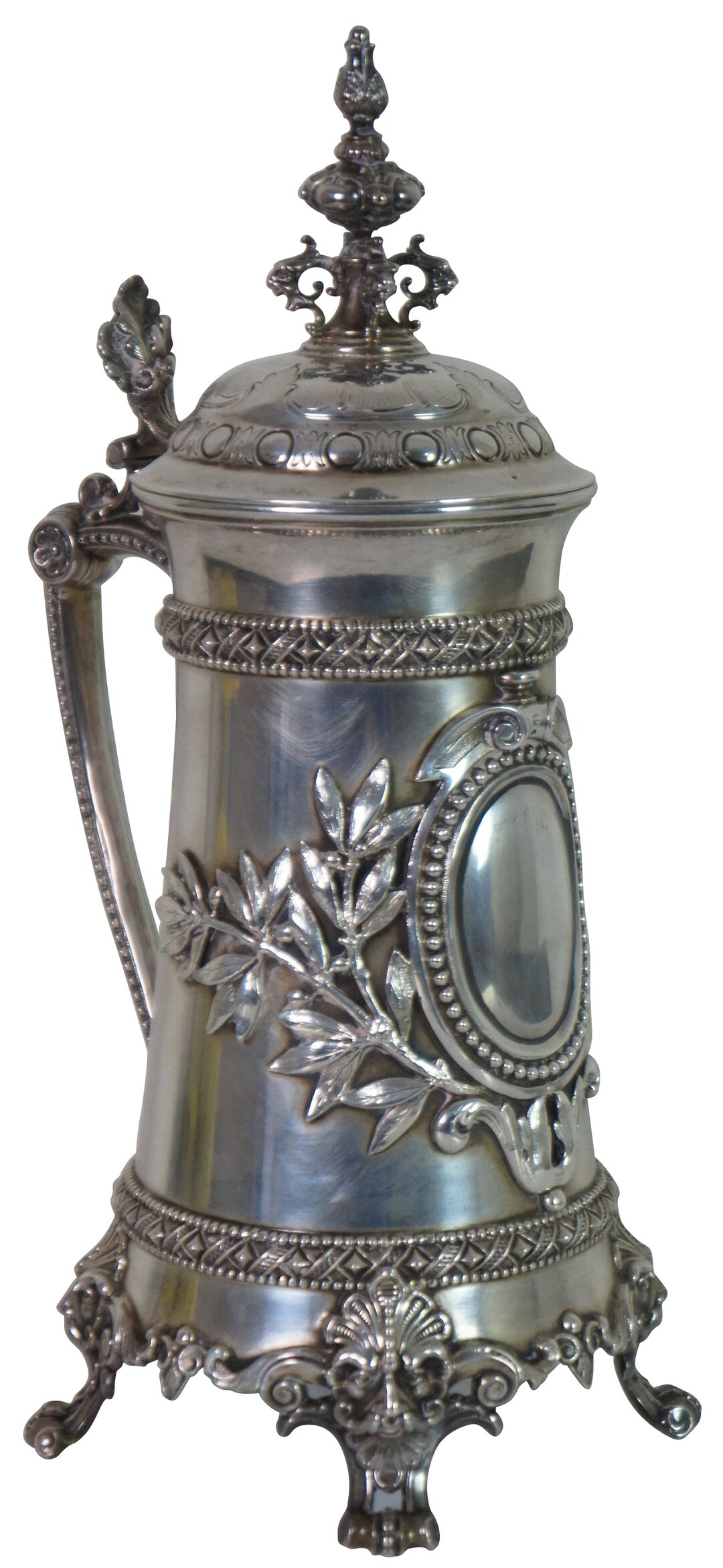 Antique 19th Century Dutch 800 Silver Baroque Figural Tankard Beer ...