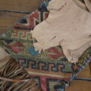 Vintage Native American Floral Leather Tapestry Shoulder Bag Satchel ...