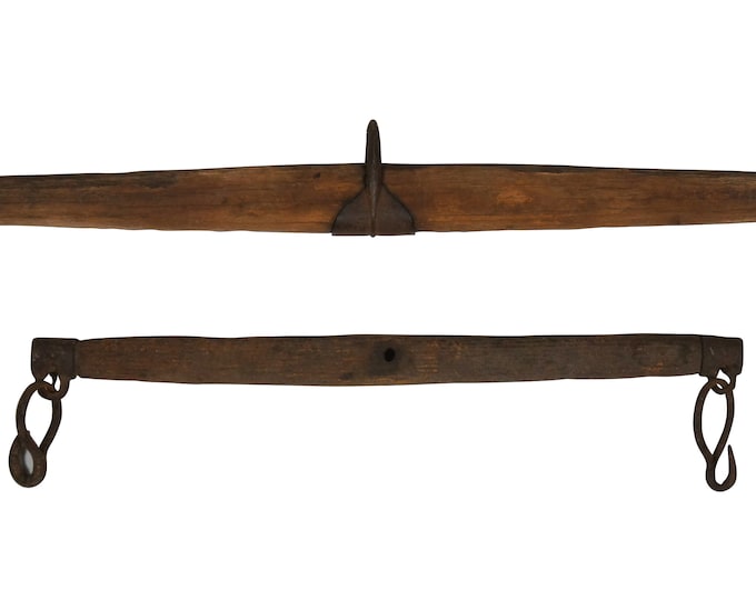 2 Antique Primitive Western Wood Iron Singletree Yoke Harness Horse ...