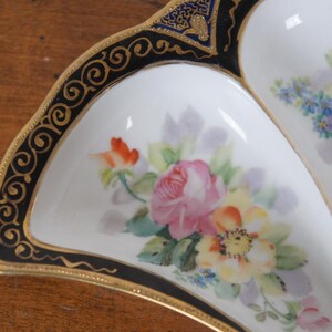 Antique 1910s Noritake Nippon 3 Section Porcelain Divided Fan Dish Tray ...