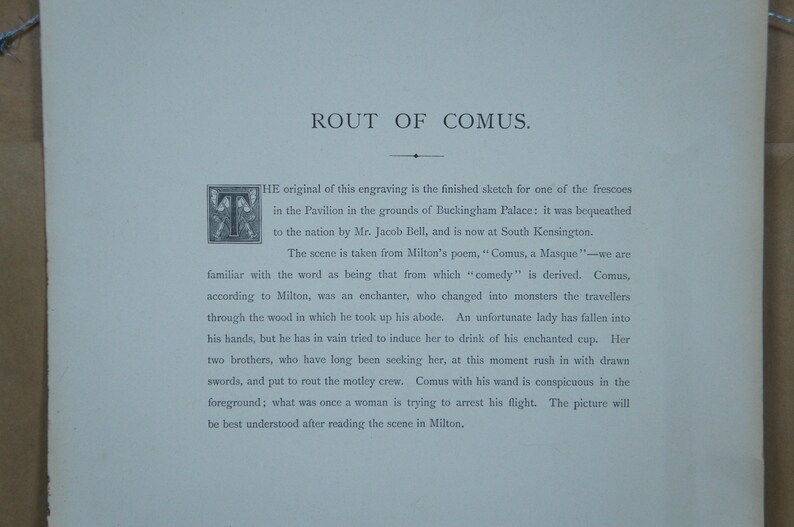 Antique 1870s Sir Edwin Landseer Rout of Comus and His Band Engraving ...