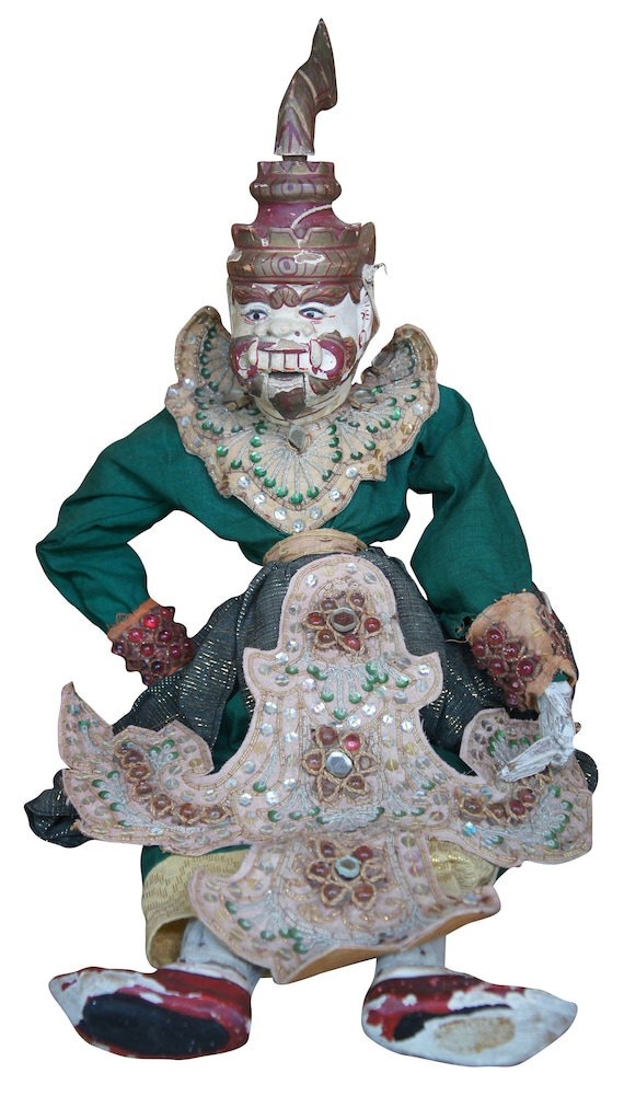 Antique Carved Thai Burmese Ramayana Warrior Folk Art | Etsy