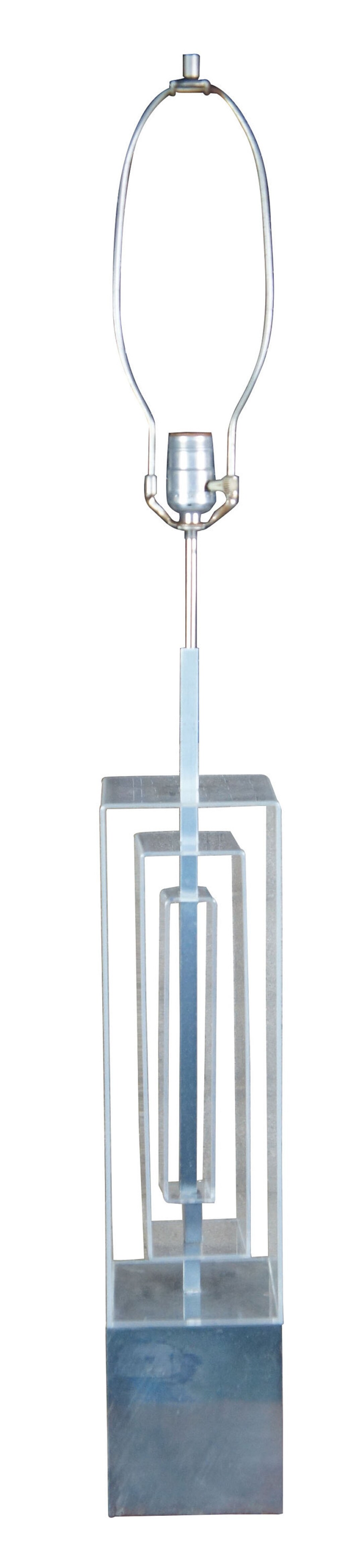 Mid Century Modern Stacked Lucite Recantle Lamp Geometric Chrome - Etsy