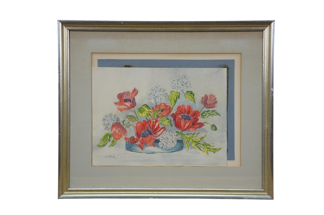 Helen Mcrae Floral Botanical Boquet Still Life Watercolor Painting on ...