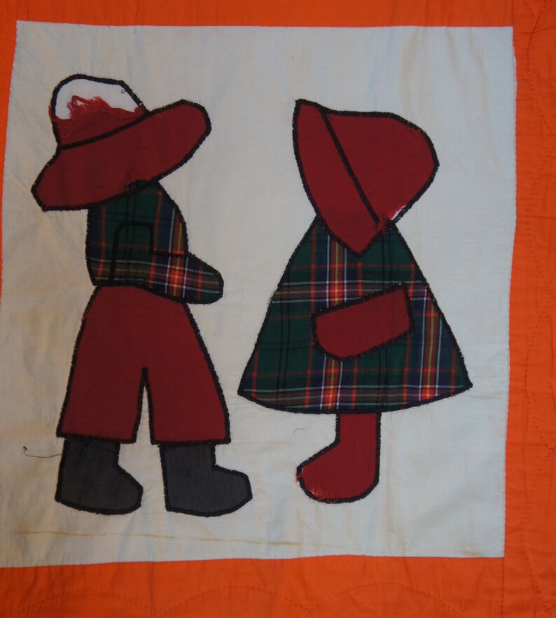 Antique Applique Sunbonnet Dutch Boy & Girl Quilt Blanket - Etsy