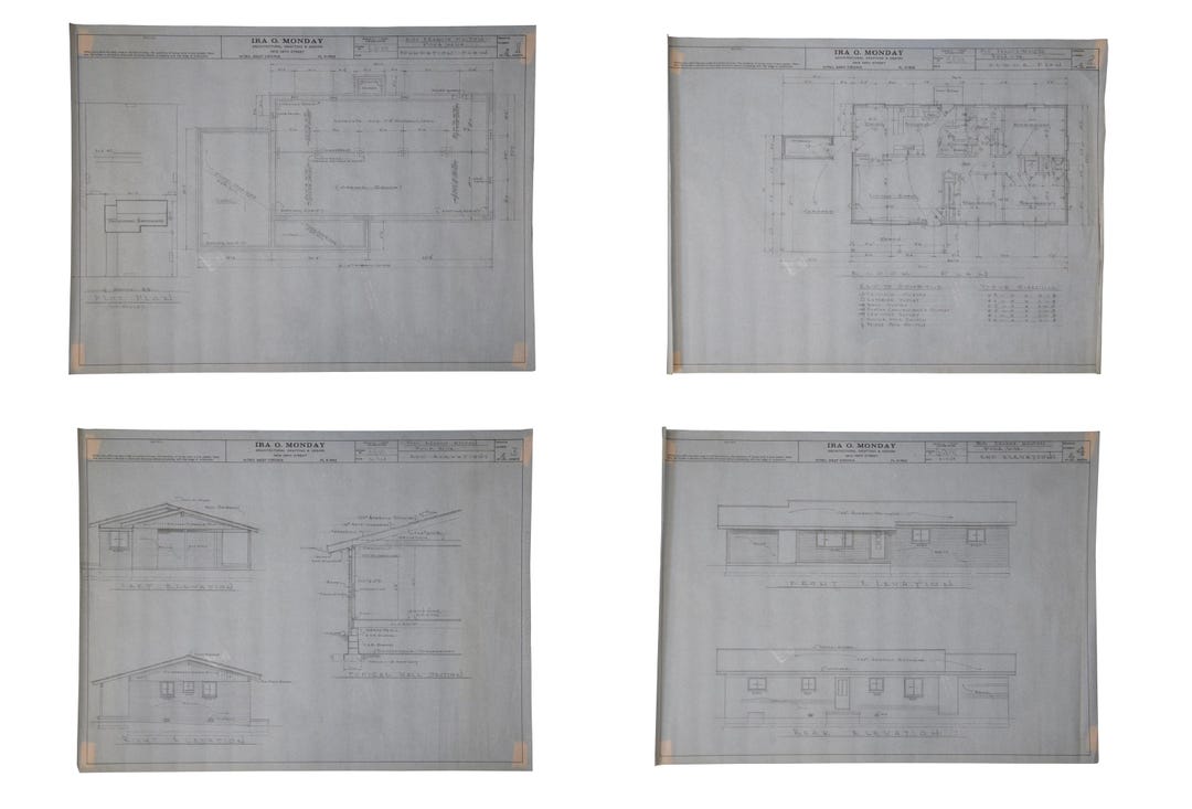 Mid Century 1960s Set of 4 Architectural Drafting Design House ...