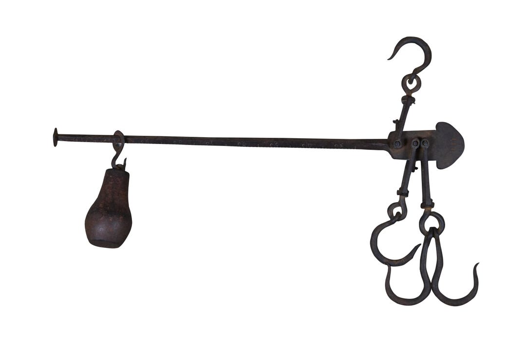 Westwood Primitive Antique Industrial Iron Hanging Farm Balance Scale ...