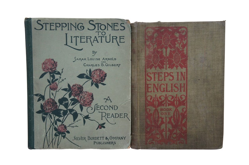 Antique Early 1900s Steps in English & Stepping Stones to Literature ...