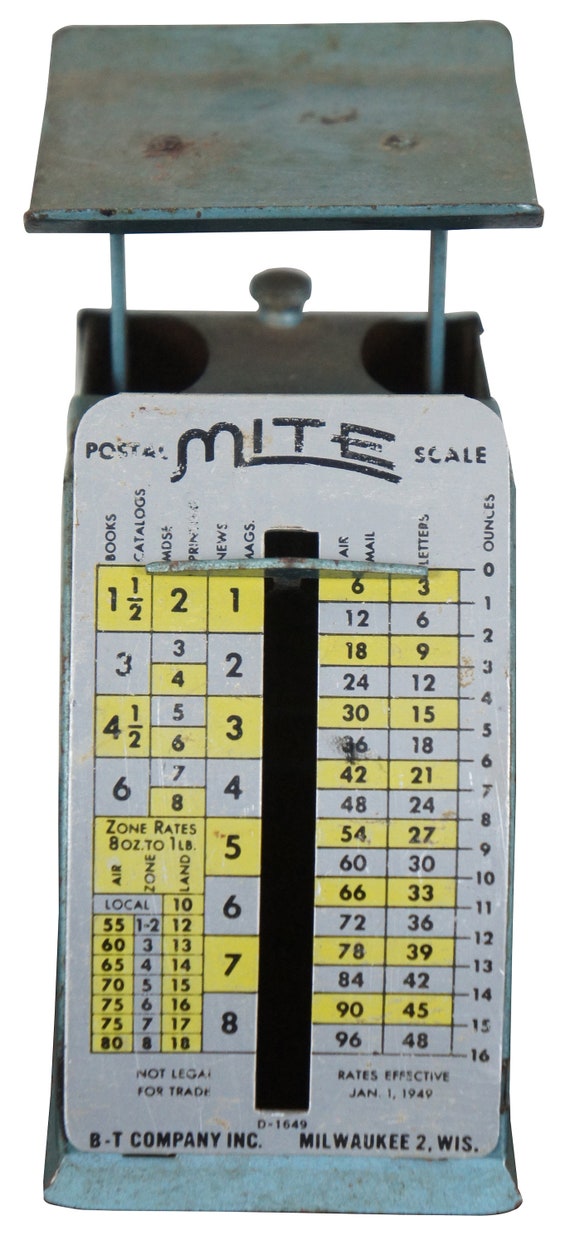 Postage Weight Scale Chart