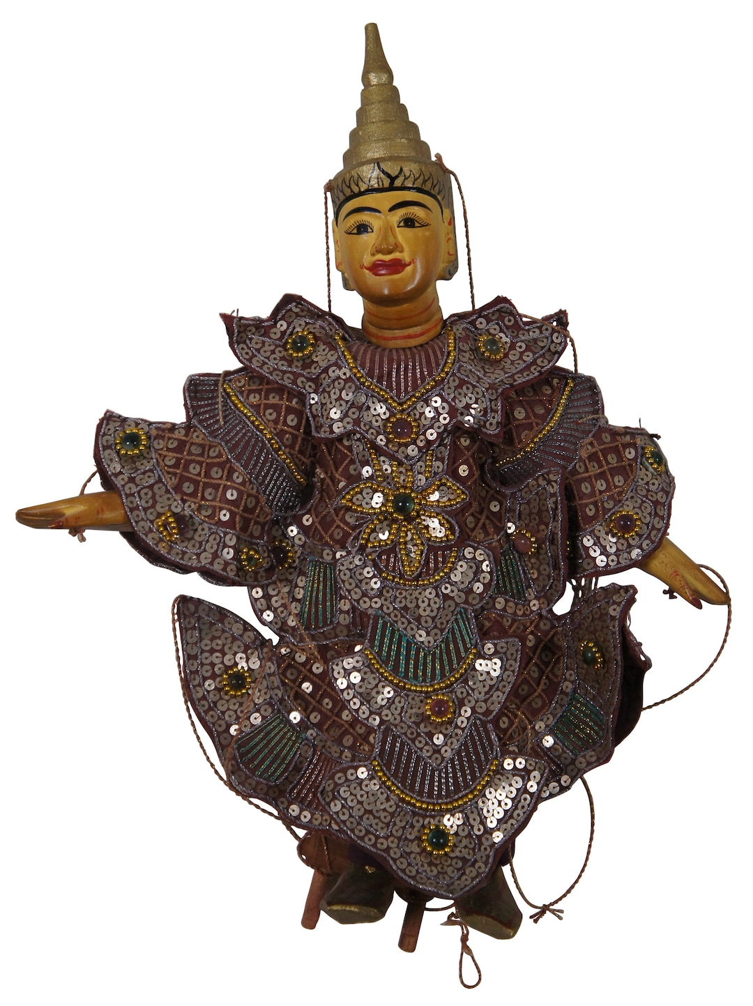 Vintage Burmese Tha Gyar Min Myanmar Puppet Yoke Marionette Doll 15" - Etsy