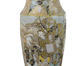 Button satsuma japanese porcelain-women seated 'A lesson in painting ...