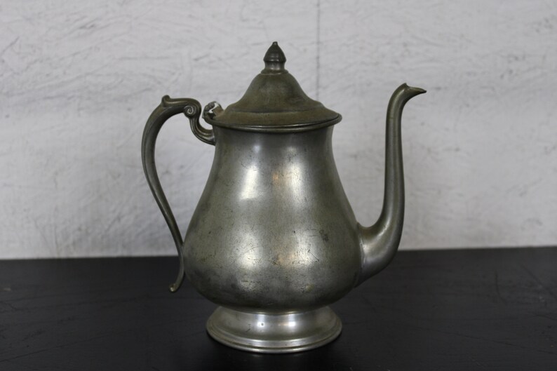 Vintage Colonial Style Genuine Pewter Teapot Rustic Country - Etsy