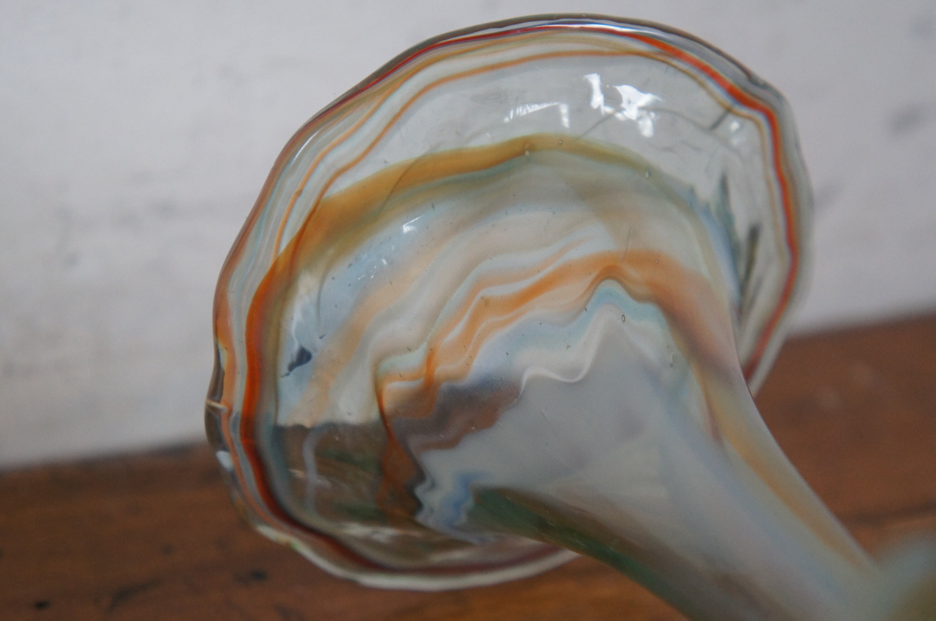 Vintage Hand Blown Art Glass Trumpet Tulip Coil Bud Vase 5" - Etsy