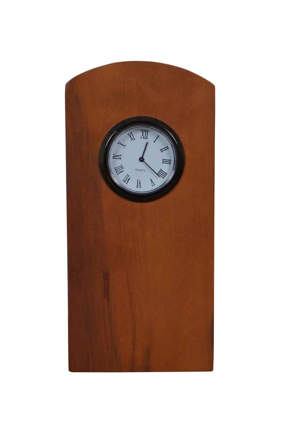 Michael Elkan Studio Arched Hardwood Quartz Library Bookend Desk Clock ...