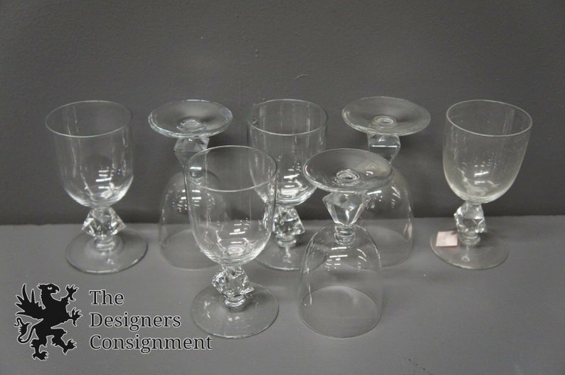 24 Piece Bryce Hand Blown Glass & Crystal Accented Wine - Etsy