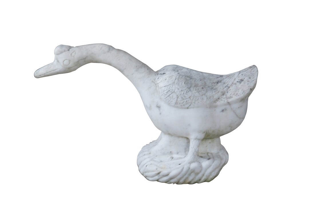 Antique Italian Carved Marble Stone Goose Geese Bird Garden Sculpture ...