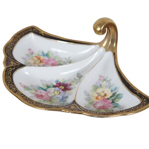 Antique 1910s Noritake Nippon 3 Section Porcelain Divided Fan Dish Tray ...