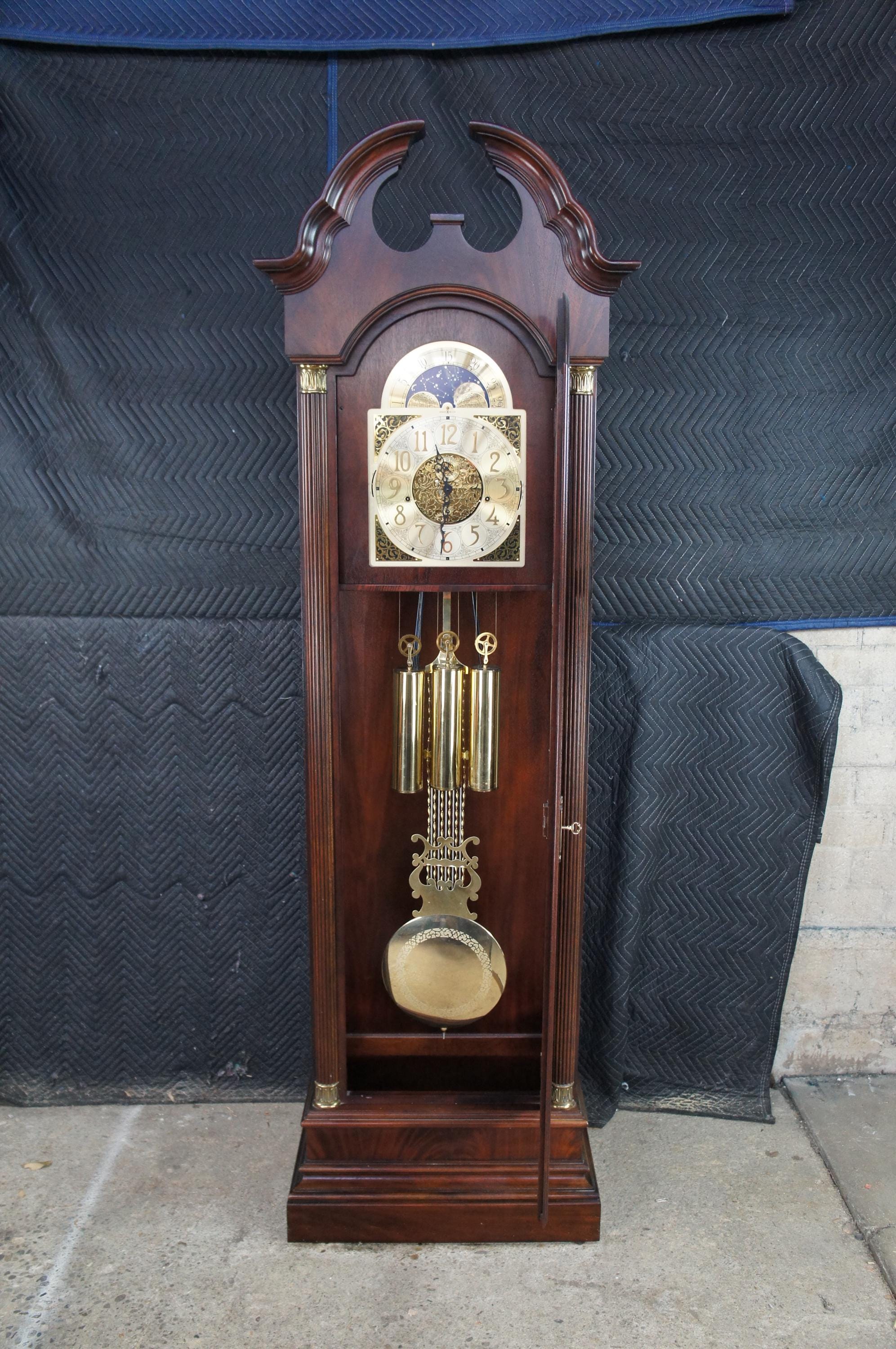 Vintage Howard Miller Georgian Style Flame Mahogany Moon Dial ...