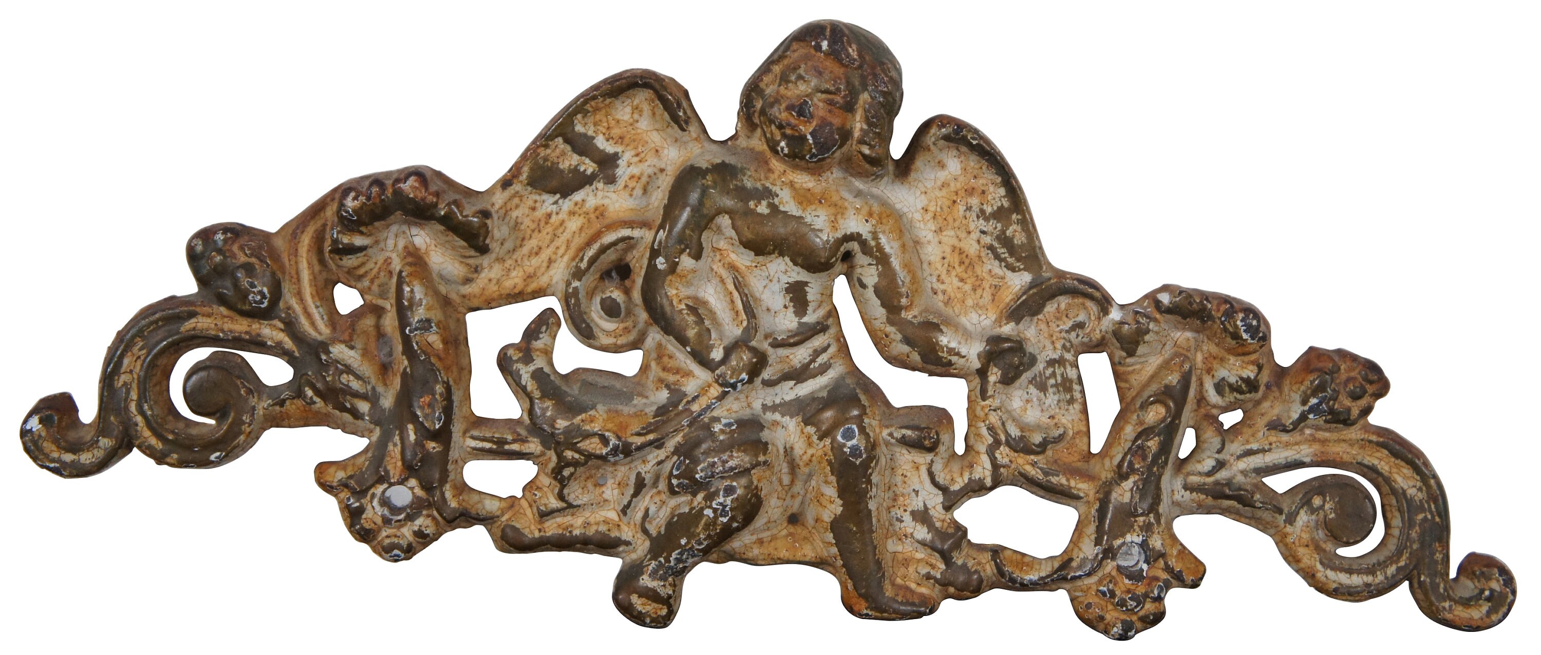 2 Antique Victorian Baroque Cast Iron Cherub Wall Plaque - Etsy