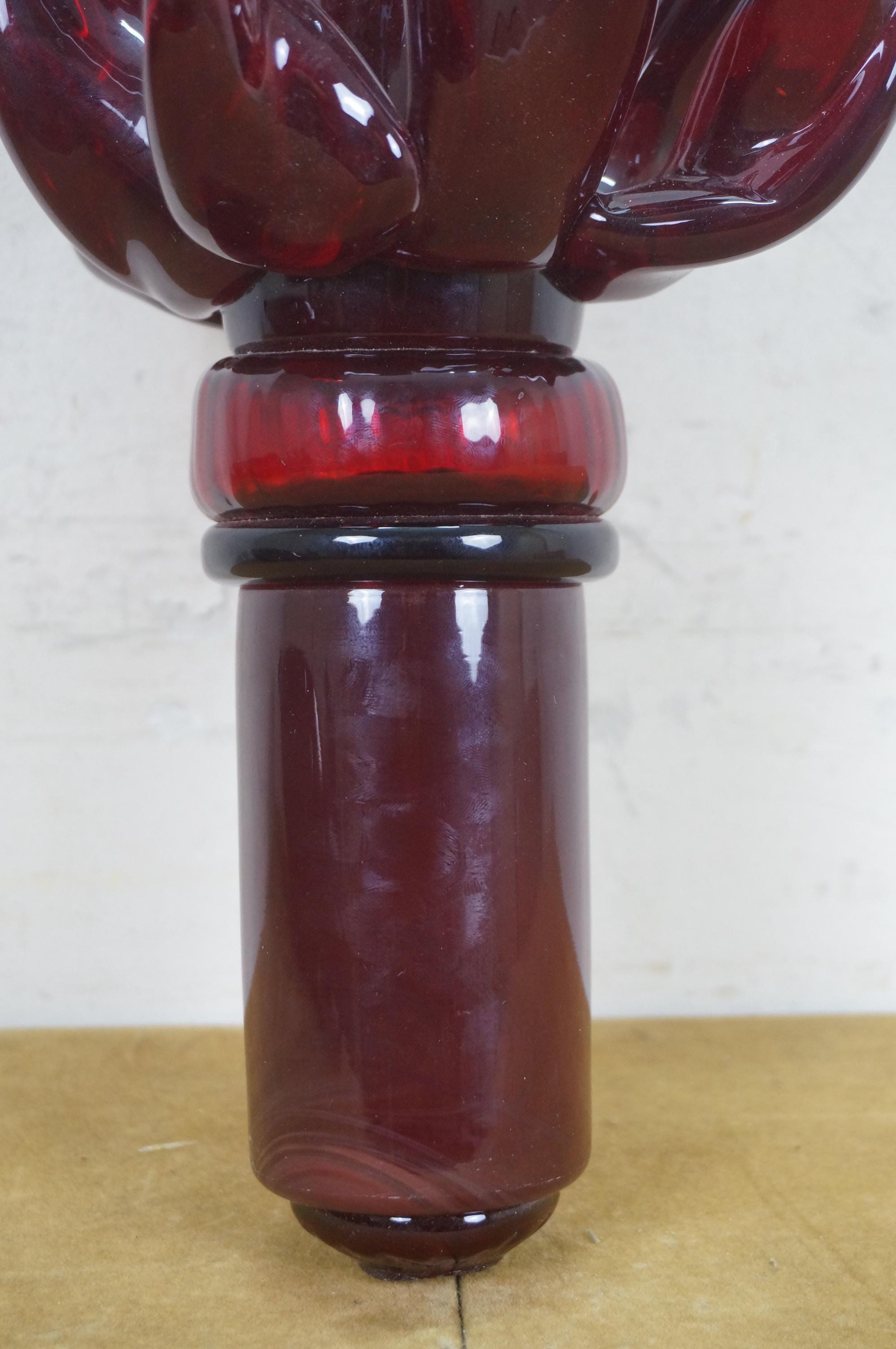 Jonathan Christie Ruby Red Art Glass Sacred Heart Decanter Bottle ...
